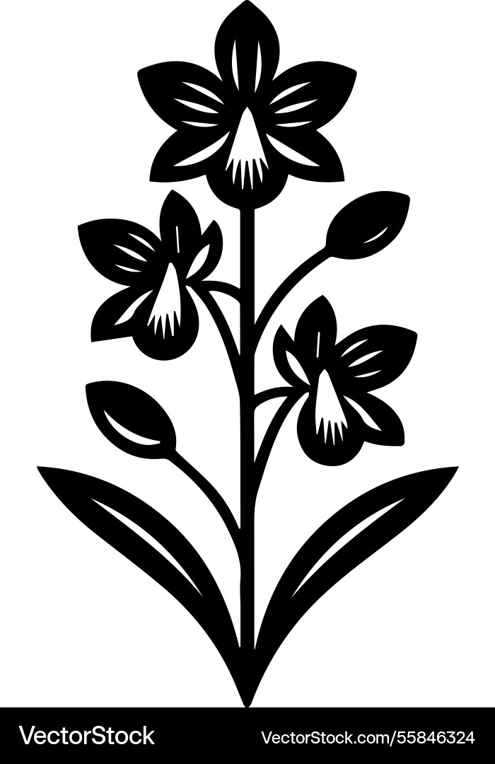 Simple icon of a canaima orchid logo design Vector Image