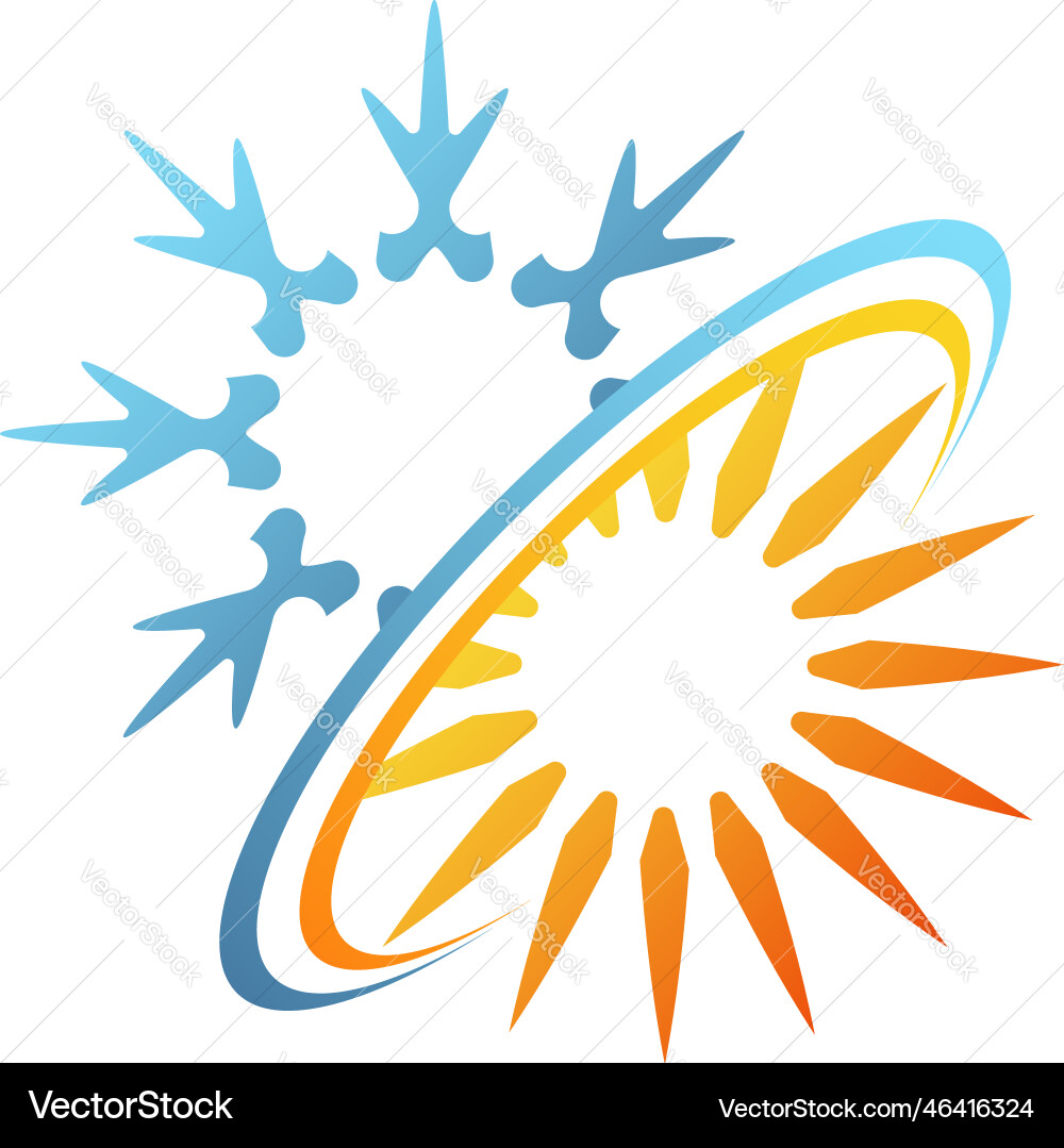 Snowflake sun symbol for air conditioner Vector Image