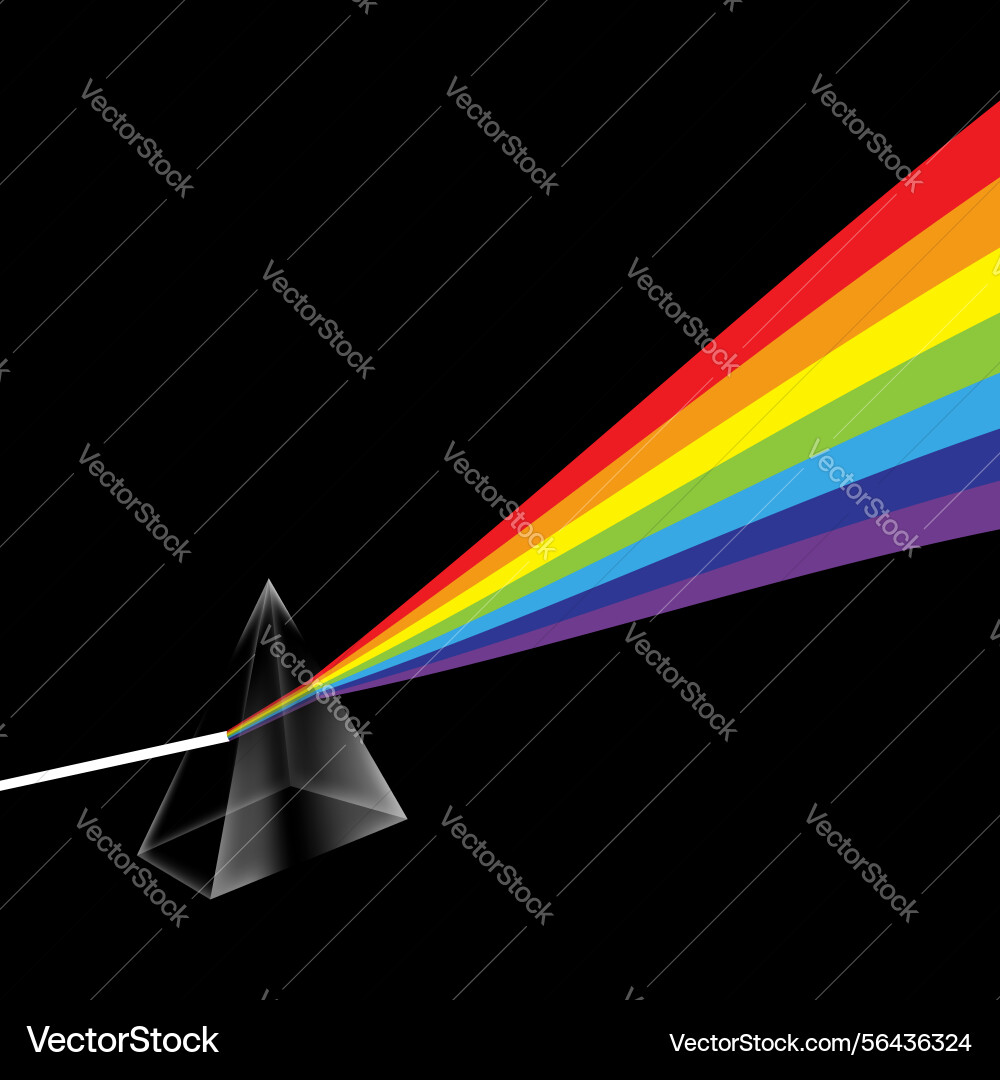 Transparent prism colorful light rays ray Vector Image