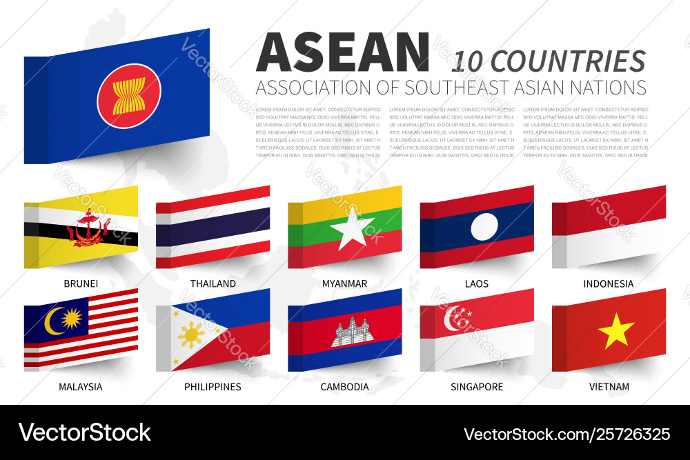 Asean association southeast asian nations Vector Image