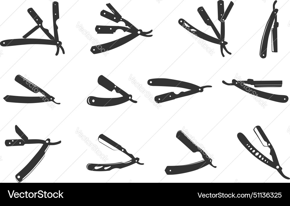 Barber razor silhouette straight Royalty Free Vector Image