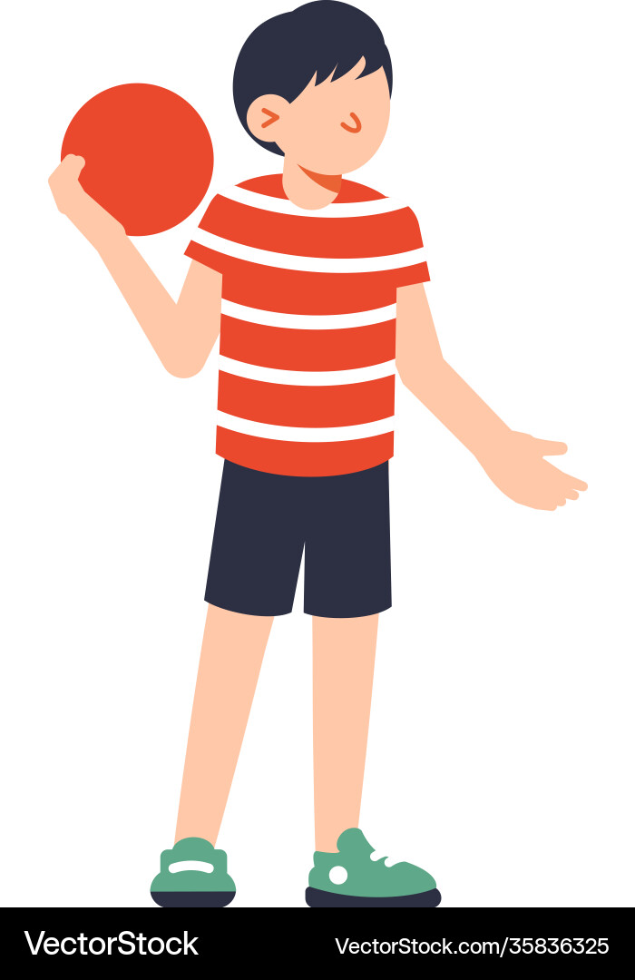 Boy holding ball icon Royalty Free Vector Image