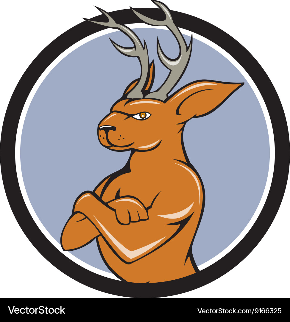 Cartoon Jackrabbit with Antlers Royalty Free Vector Image