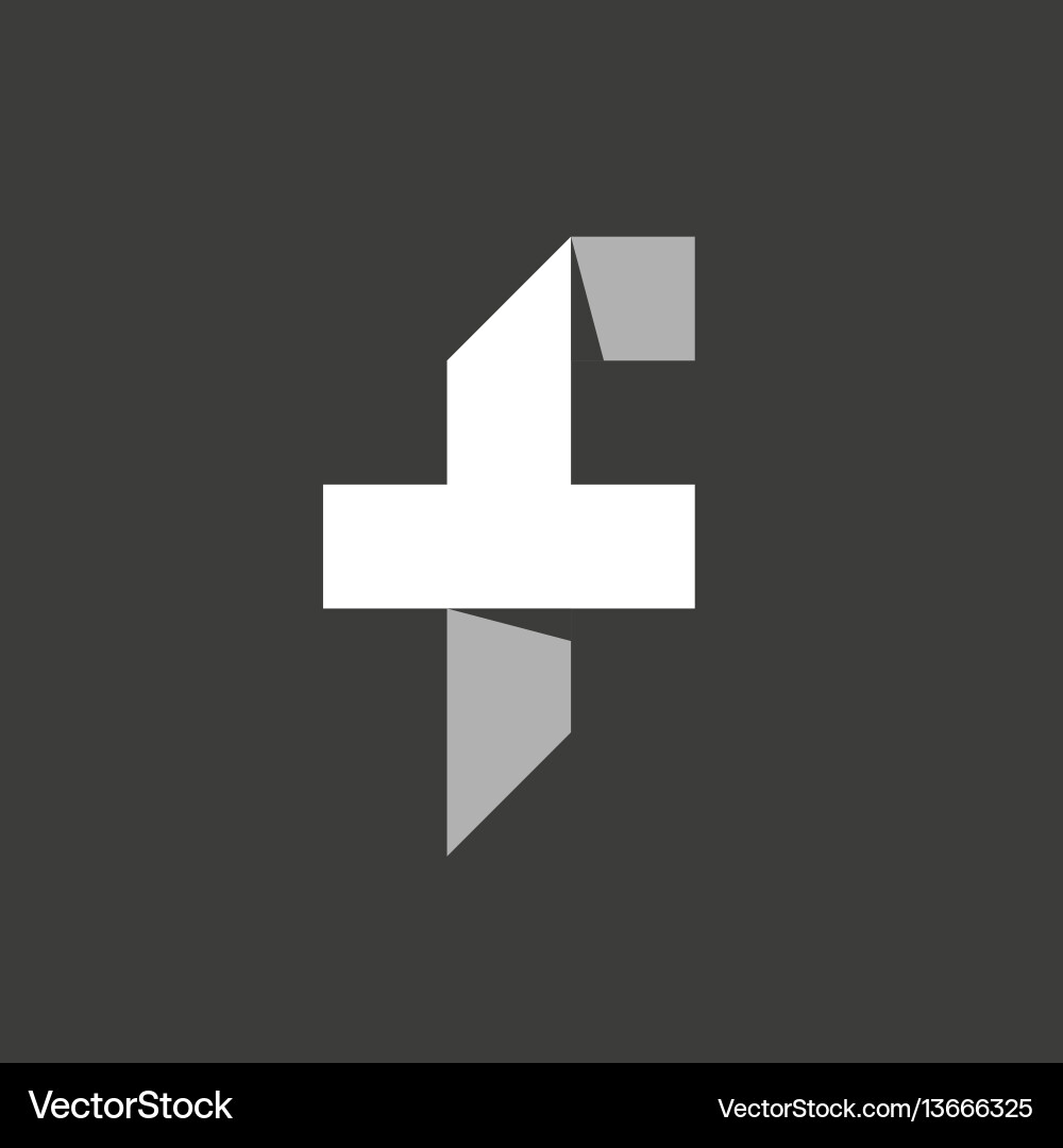 F letter abbreviation sign heraldry Royalty Free Vector