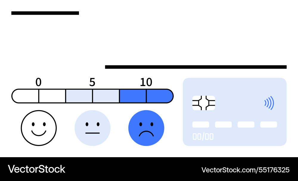 Feedback rating scale with happy faces beside Vector Image