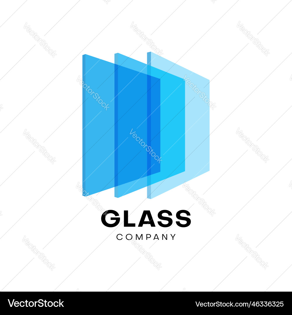 Glass icon with transparent blue sheets Royalty Free Vector