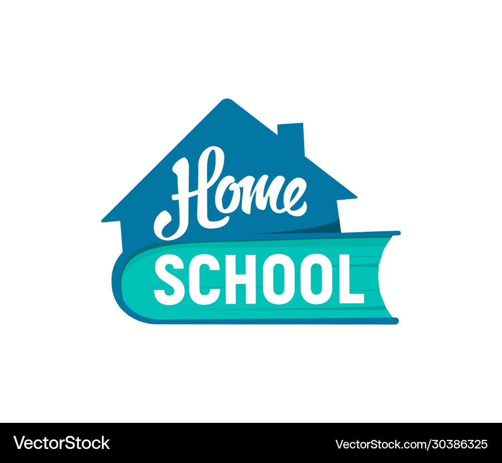 Home schooling logo distance learning icon Vector Image