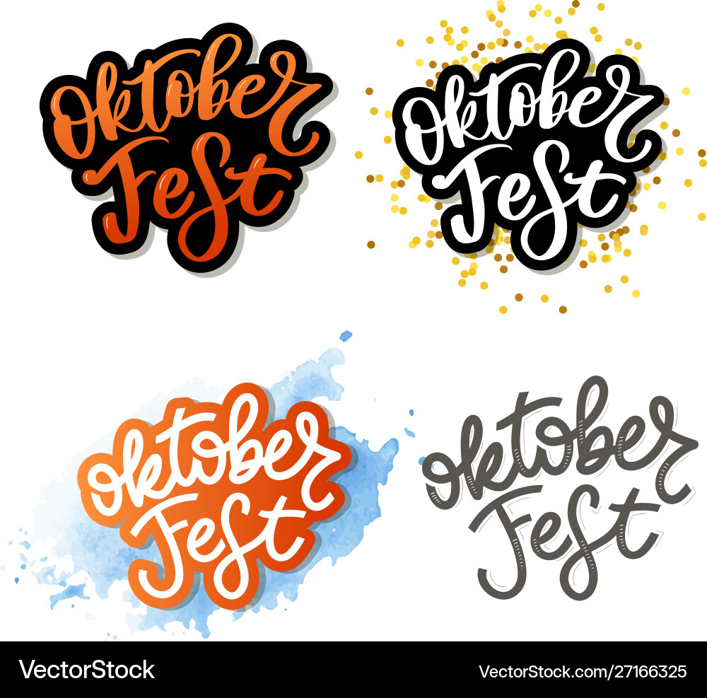 Oktoberfest handwritten lettering Royalty Free Vector Image