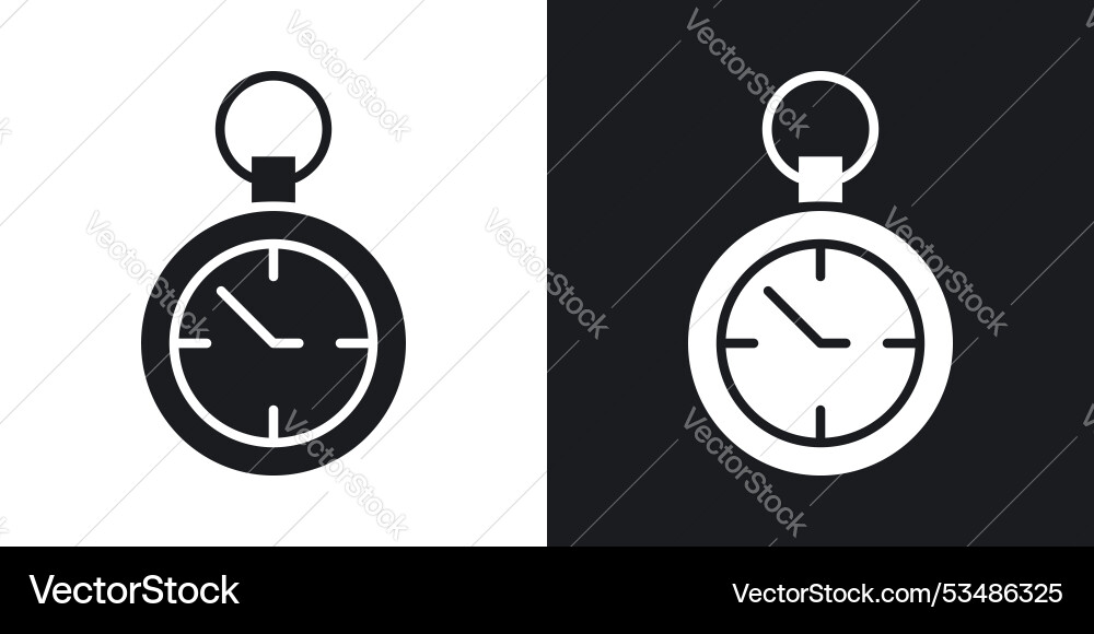 Pocket watchline in thin line black color flat Vector Image