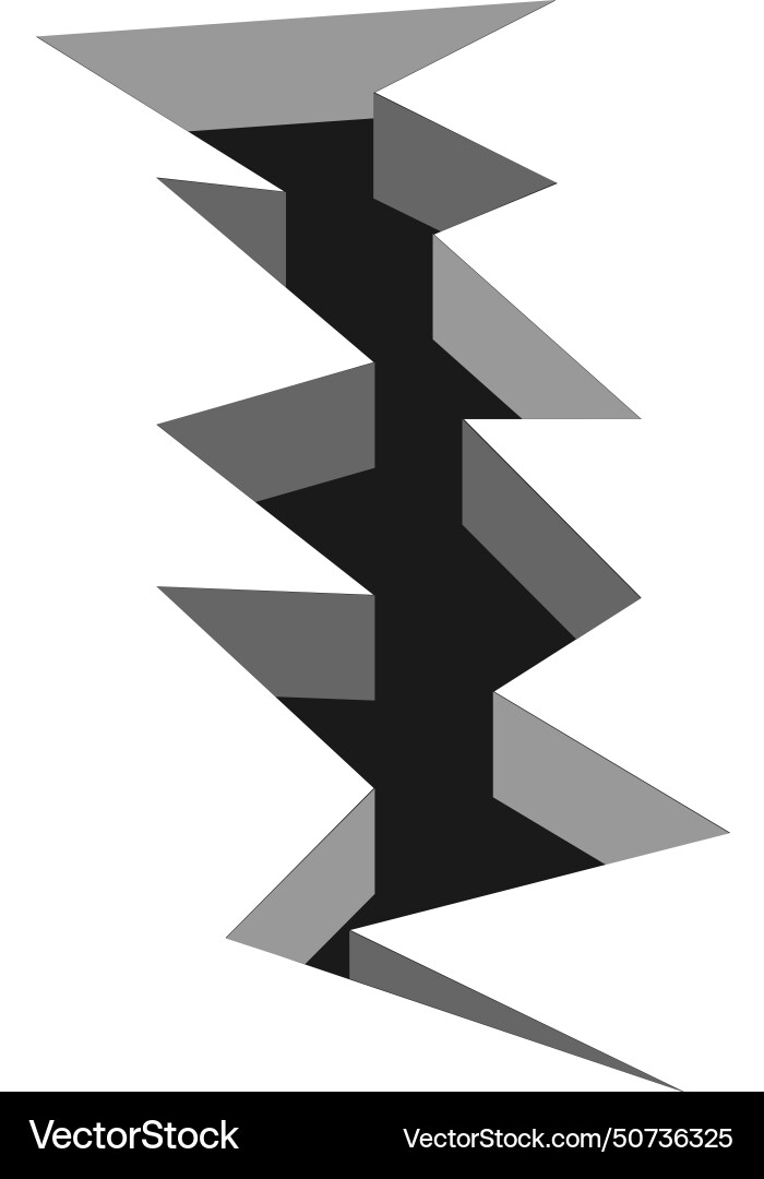 Realistic crack surface split wrecking ground Vector Image