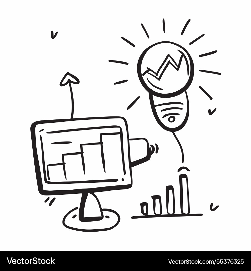 Solar panel and bar chart concept Royalty Free Vector Image
