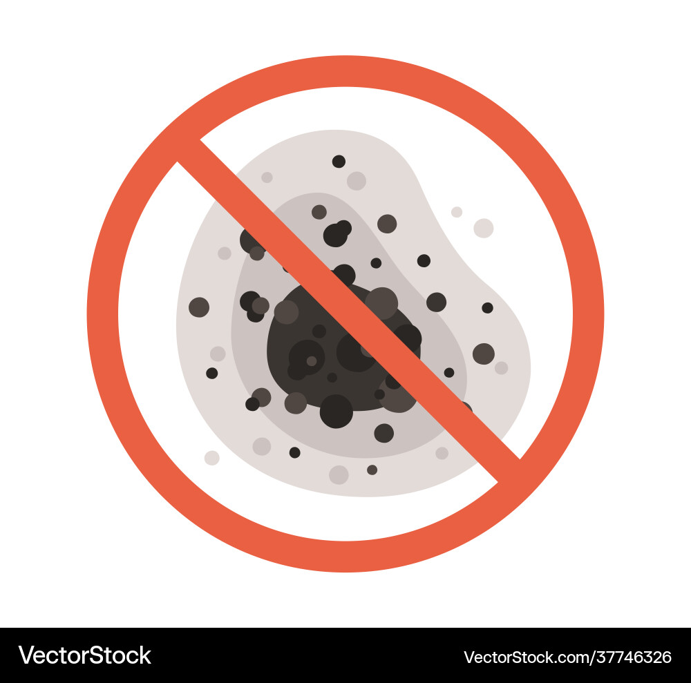 Black mold spot stop symbol toxic spores Vector Image