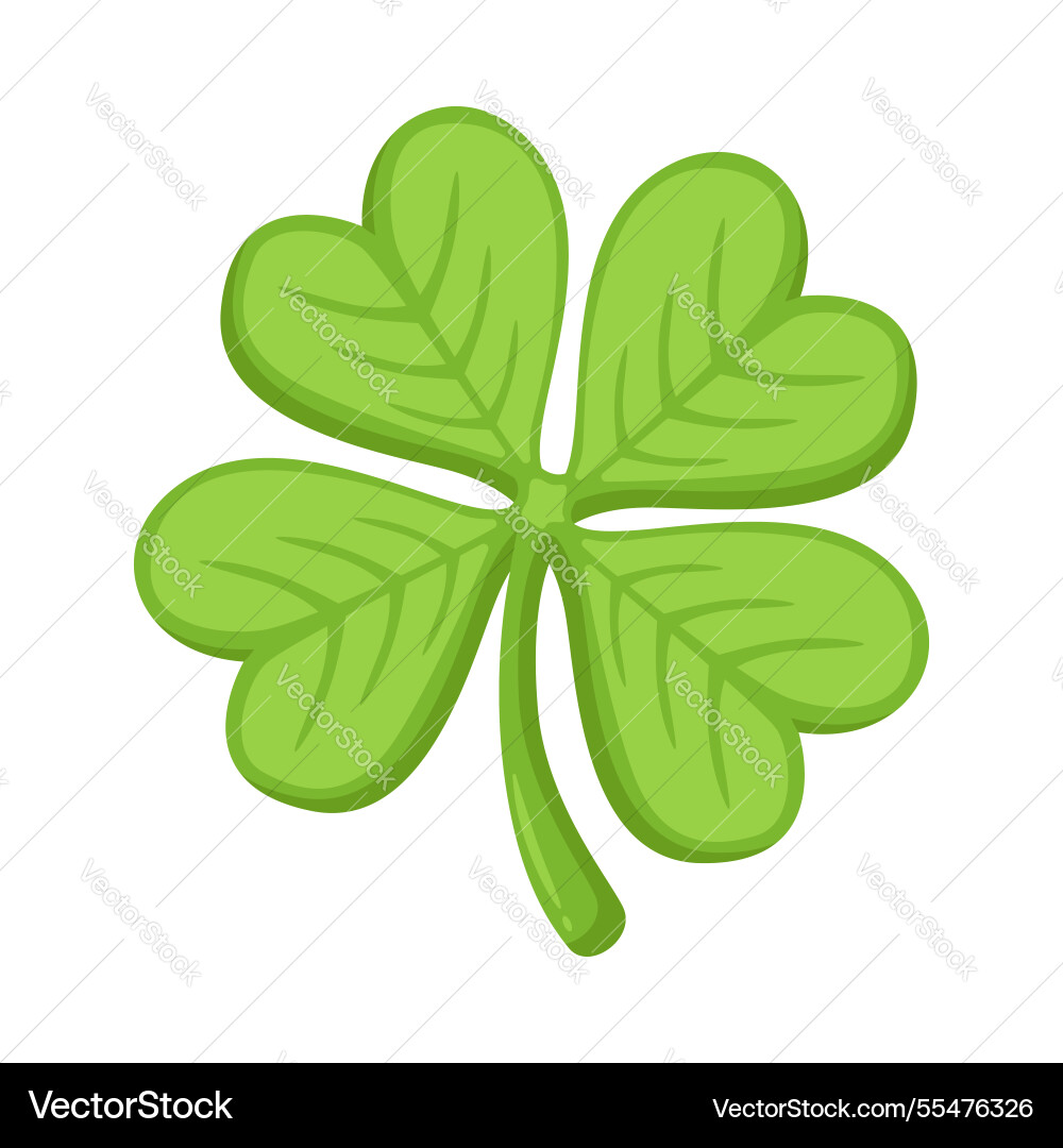 Four leaf clover sign emoji icon Royalty Free Vector Image