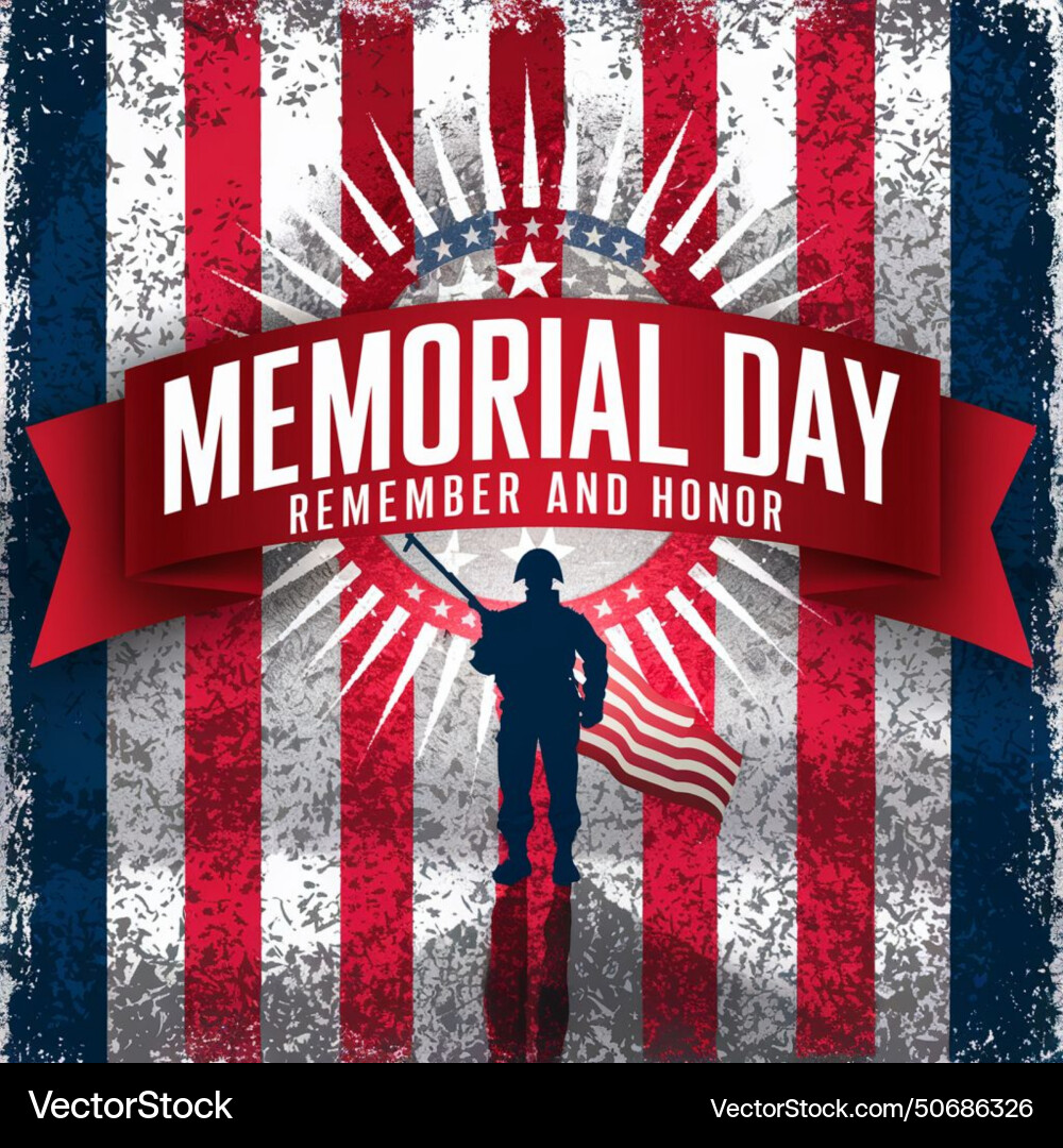 Happy memorial day design remember and honor Vector Image