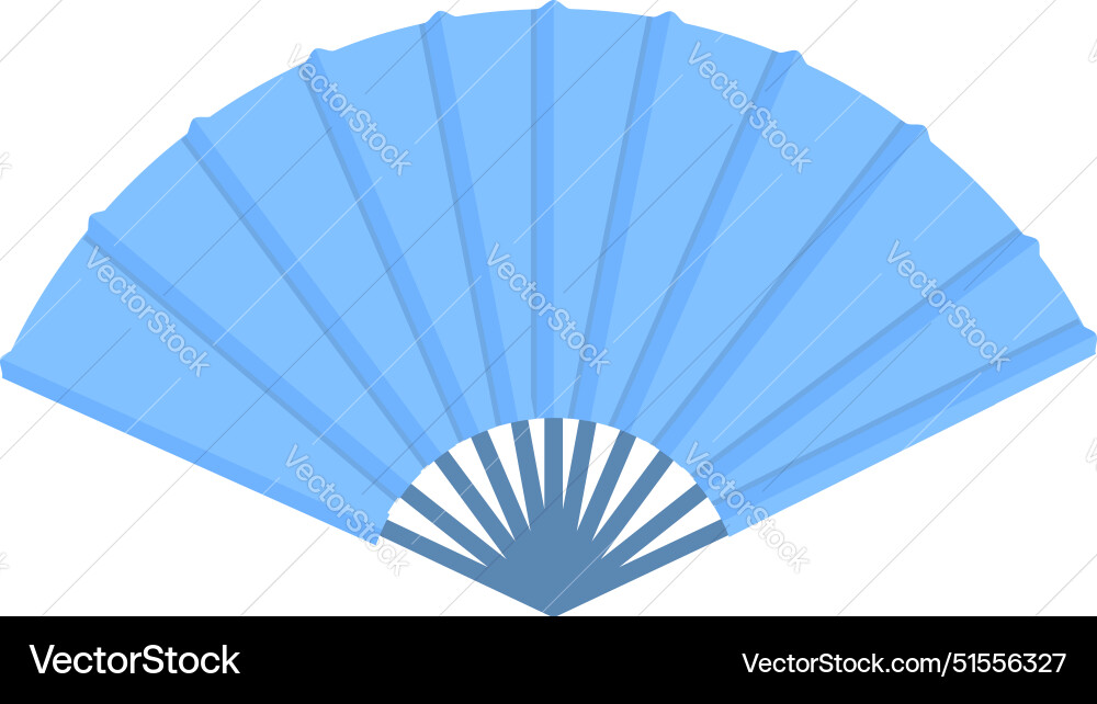 Blue hand fan folding and unfolding creating Vector Image