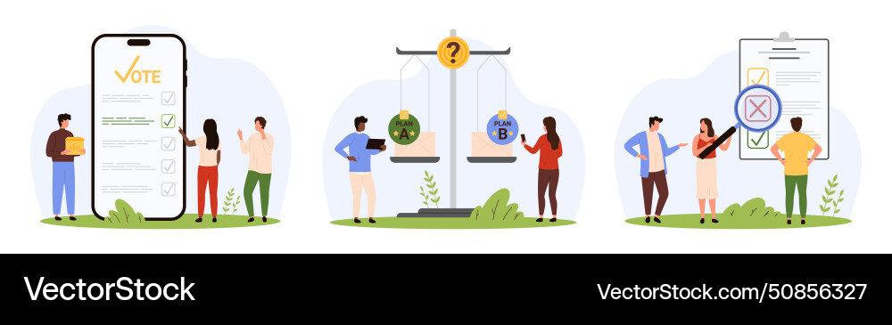 Business choice between options priority tiny Vector Image