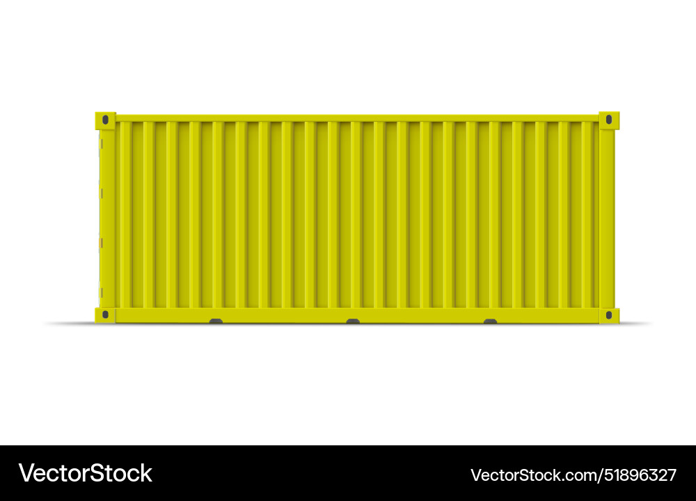 Cargo ship container mockup yellow storage Vector Image