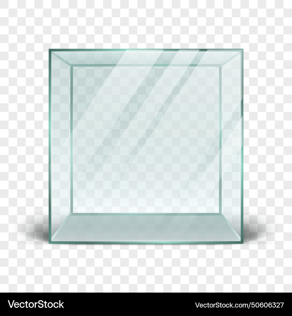 Clean 3d glass box Royalty Free Vector Image - VectorStock