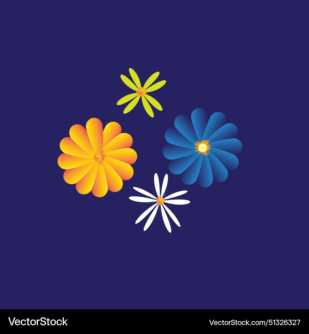 Colorful flowers Royalty Free Vector Image - VectorStock