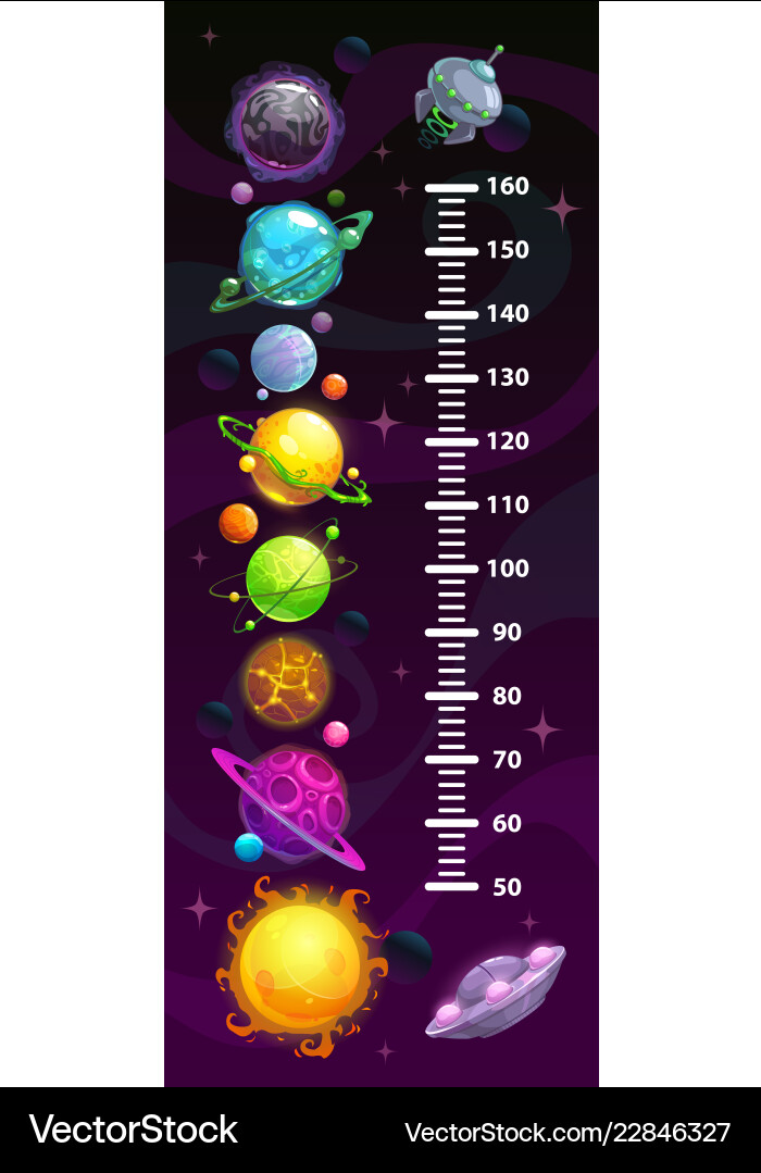 Cosmic Kids Height Chart - Space Ruler Royalty Free Vector