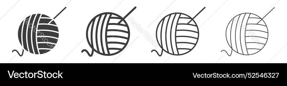 Crochet icon set on white background Royalty Free Vector