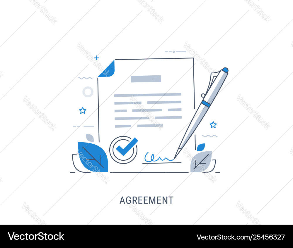 Document signing agreement Royalty Free Vector Image