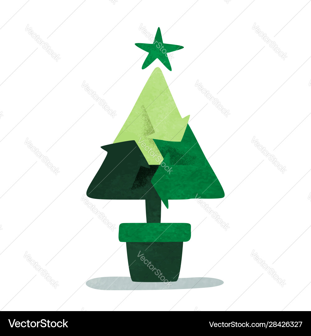 Eco-Friendly Christmas Tree Recycle Symbol Vector Image