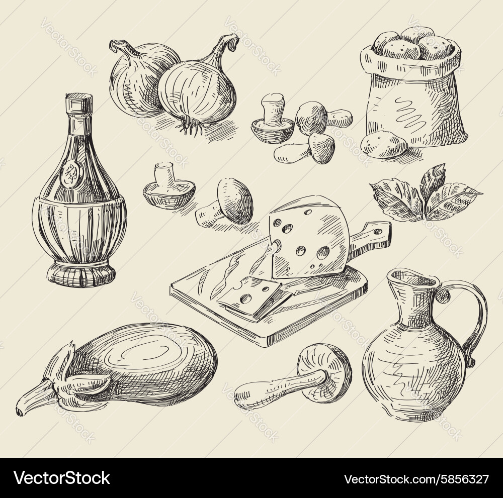 Hand drawn food sketch Royalty Free Vector Image