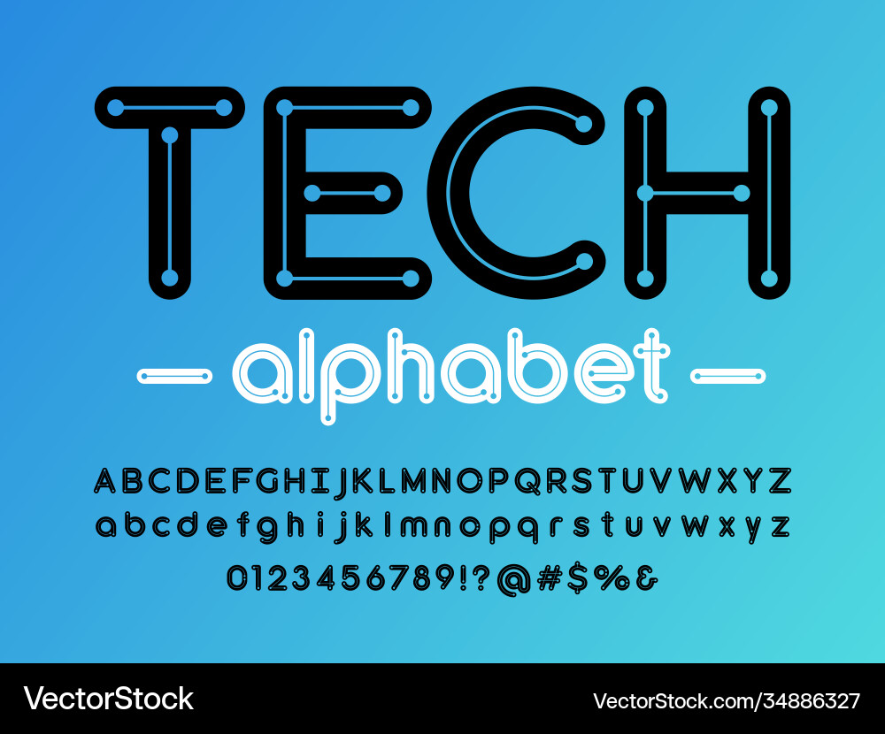 Line font Royalty Free Vector Image - VectorStock