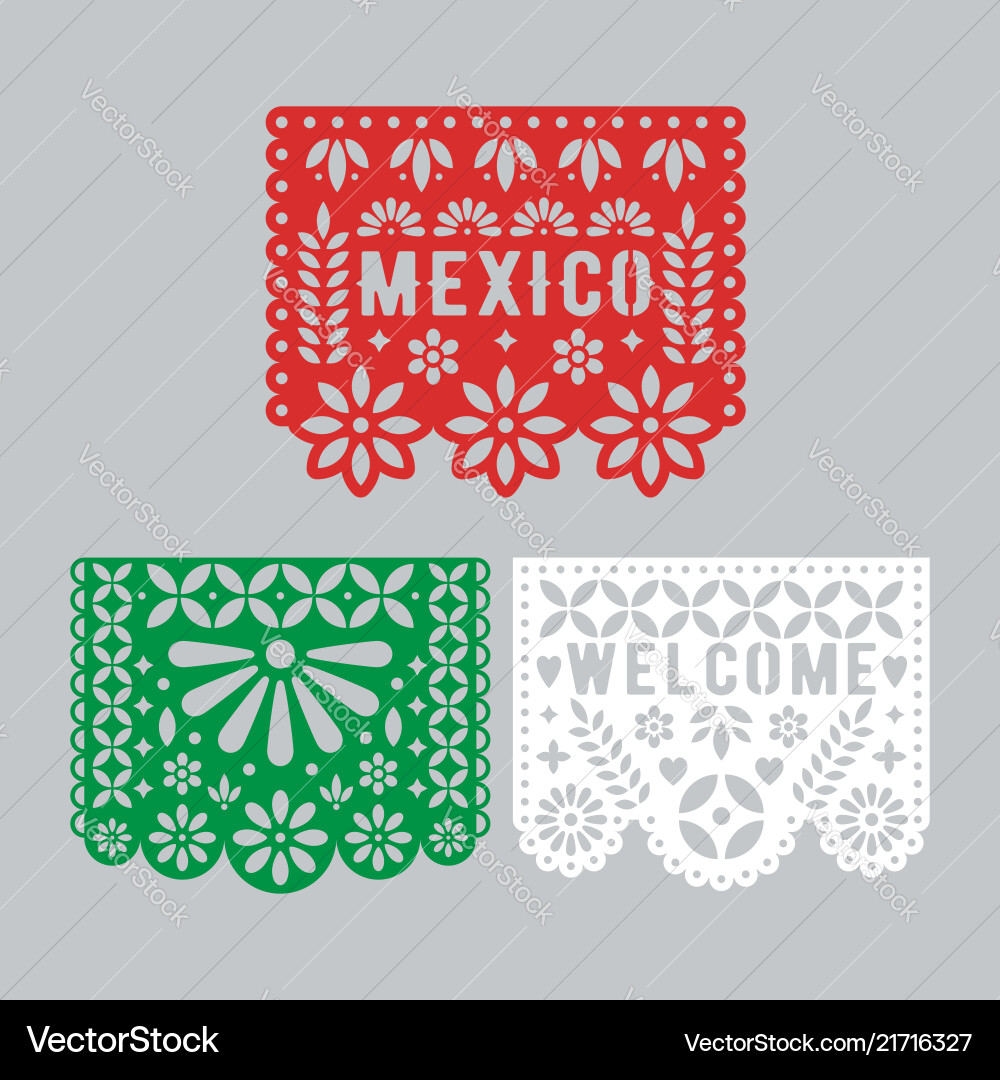 Mexican Papel Picado Fiesta Decorations Royalty Free Vector