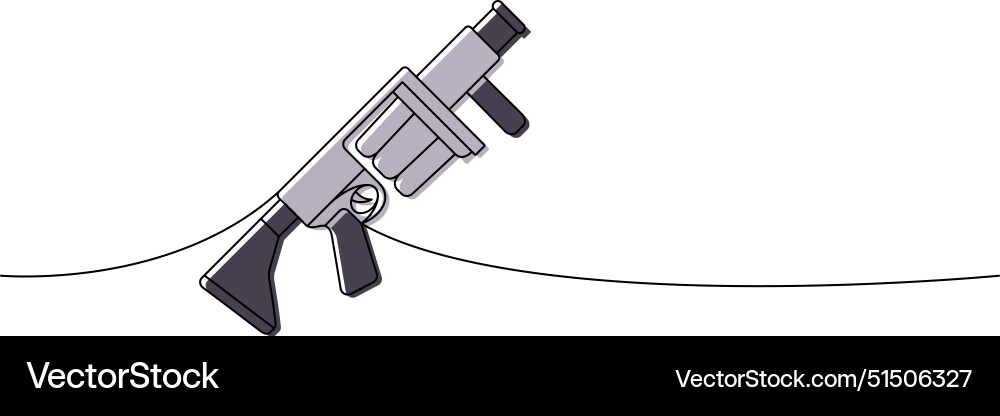 Modern grenade launcher one line colored Vector Image