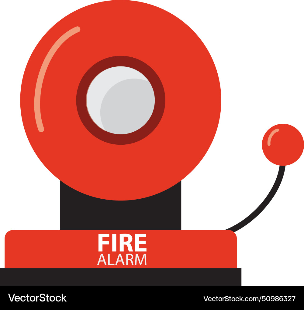 Red fire alarm system signal device isolated Vector Image