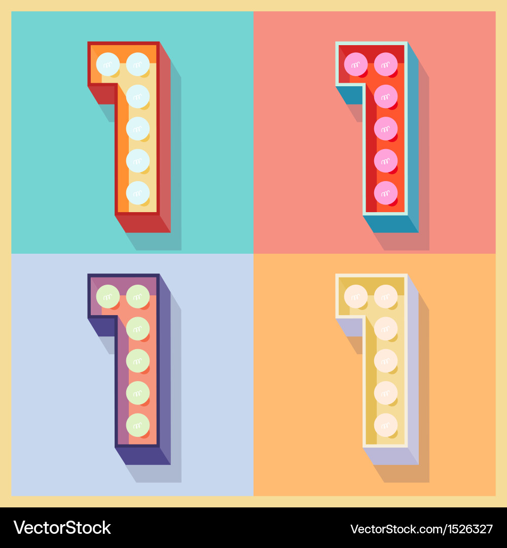 Retro Number One Sign Royalty Free Vector Image
