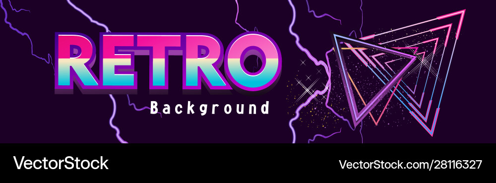 Retro wave banner vaporwave Royalty Free Vector Image