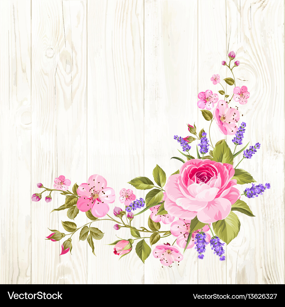 Spring flowers garland Royalty Free Vector Image