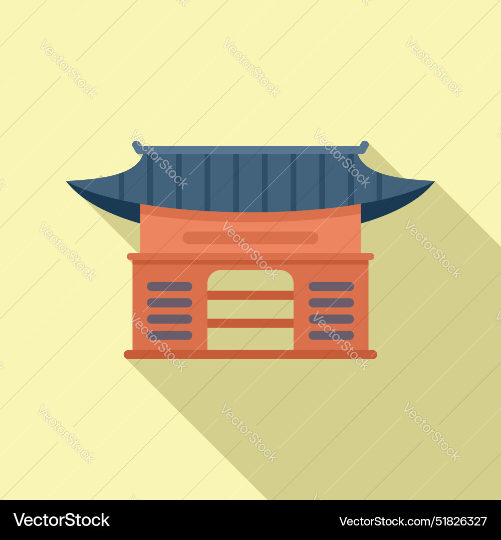 Traditional korean house korean Royalty Free Vector Image