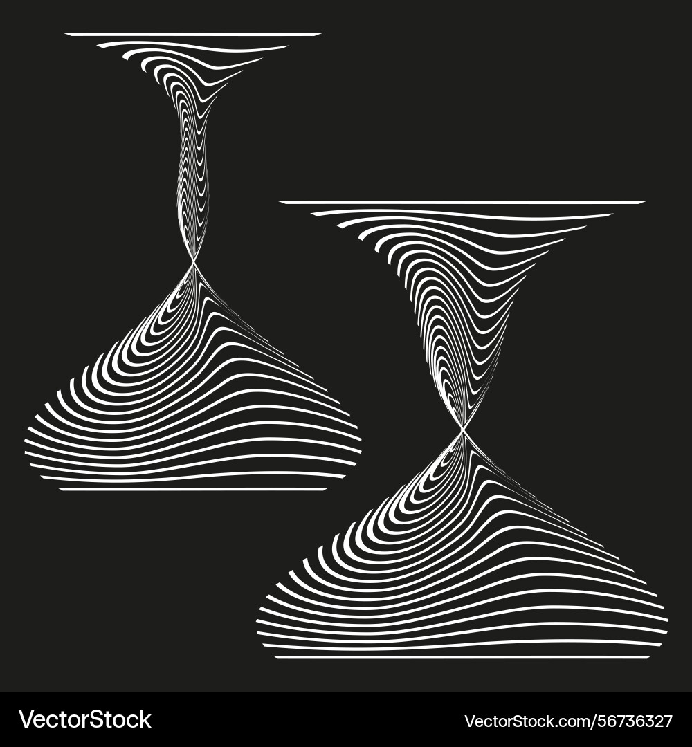 Twisted hourglass shape wavy symmetric figure Vector Image