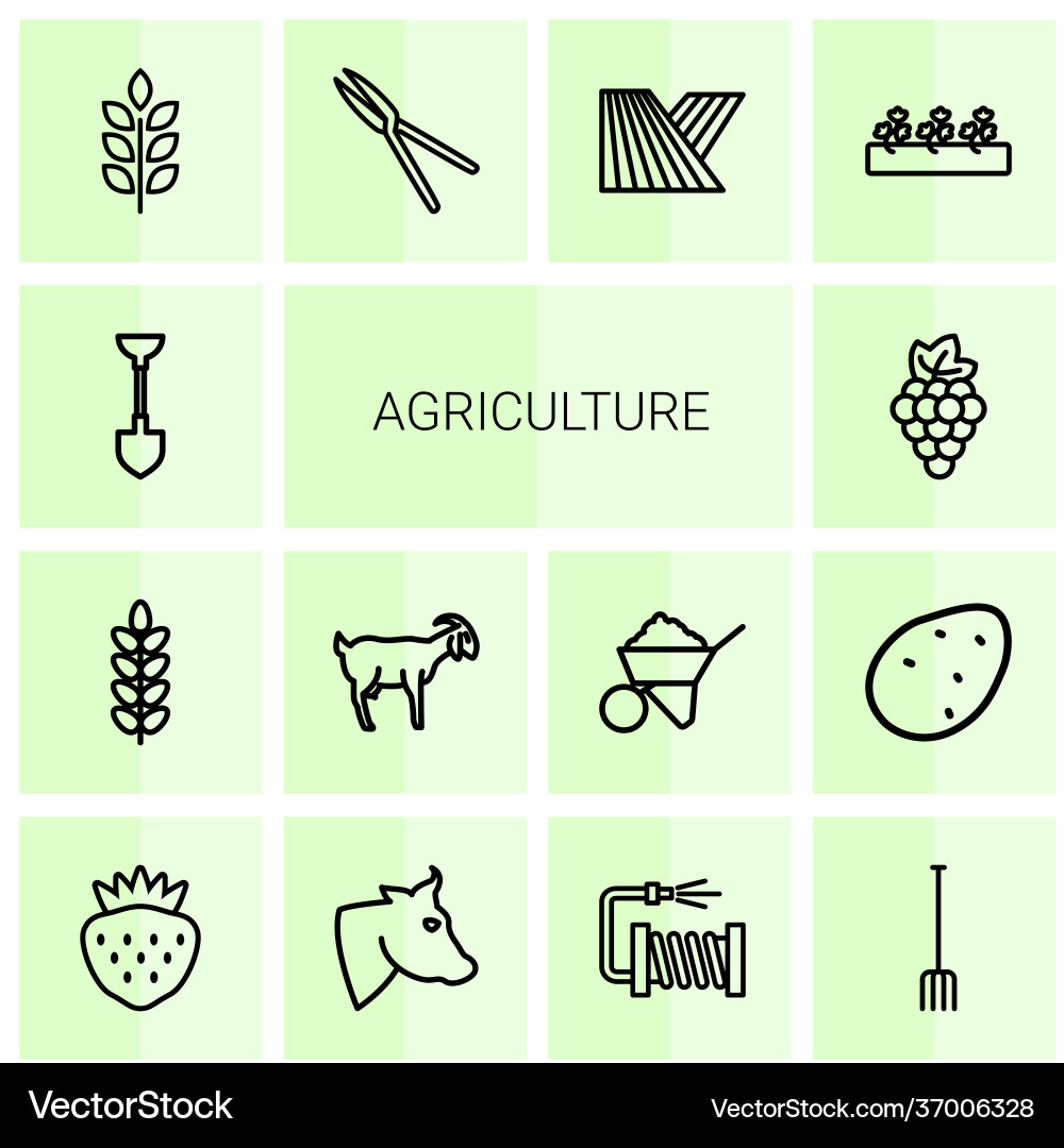 14 agriculture icons Royalty Free Vector Image