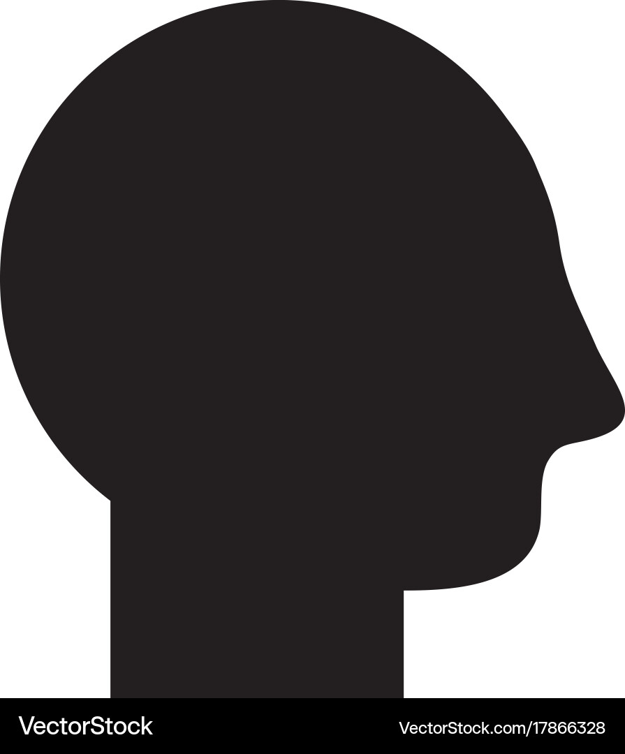 Contour man head and default profile Royalty Free Vector