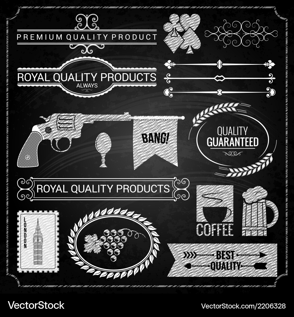 Design elements chalk texture Royalty Free Vector Image