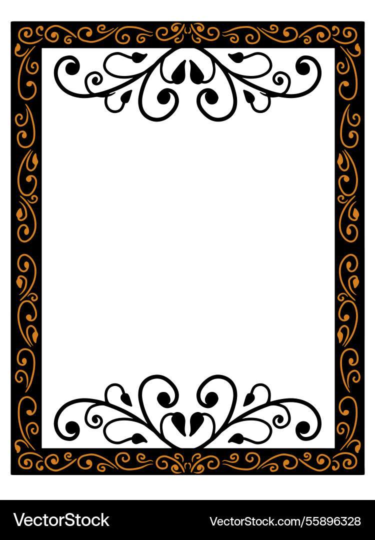 Golden filigree wedding ornamental frame Vector Image