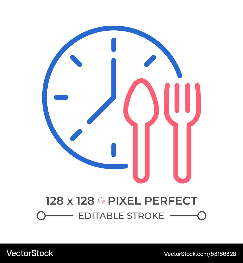 Lunchtime two color line icon Royalty Free Vector Image