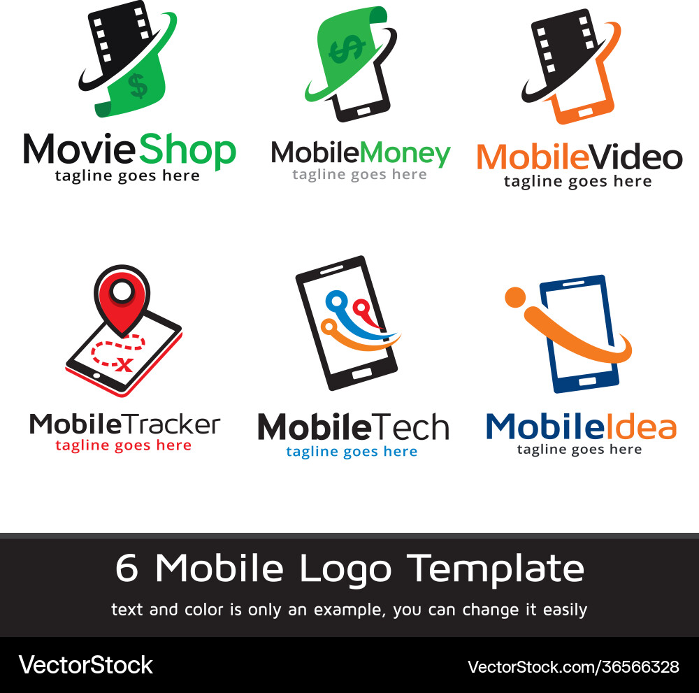 Mobile logo template Royalty Free Vector Image