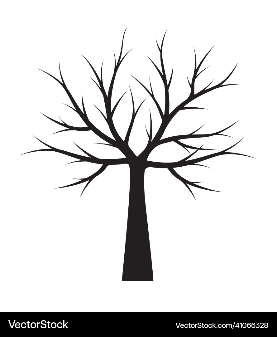 Shape of black tree outline plant Royalty Free Vector Image