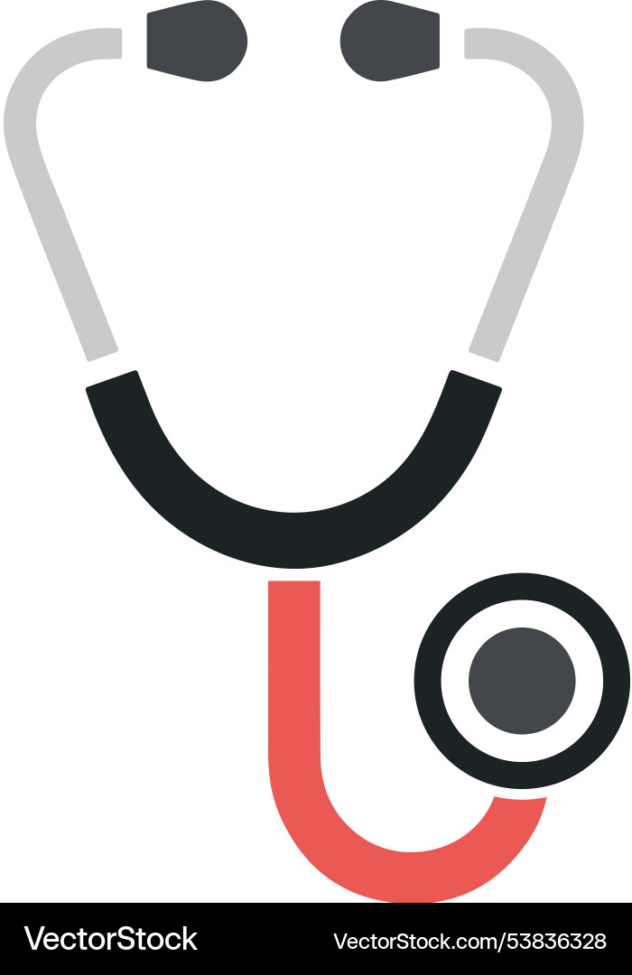 Stethoscope icon flat cartoon style Royalty Free Vector