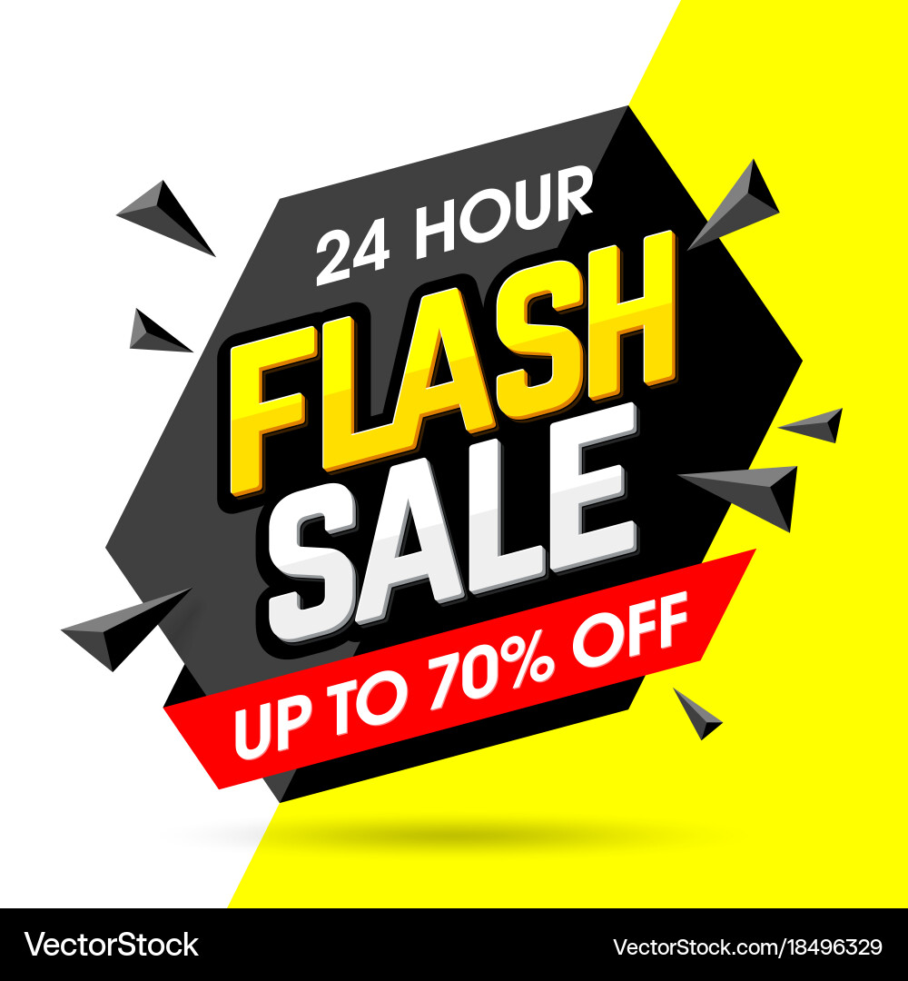 24 hour flash sale banner Royalty Free Vector Image