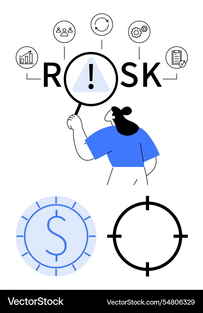 Business professional assessing risk management Vector Image