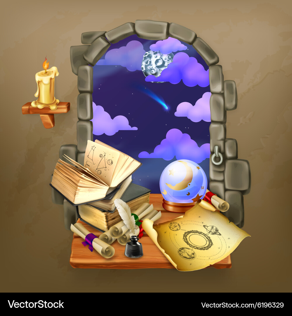 Castle Window - Astrology & Magic Royalty Free Vector