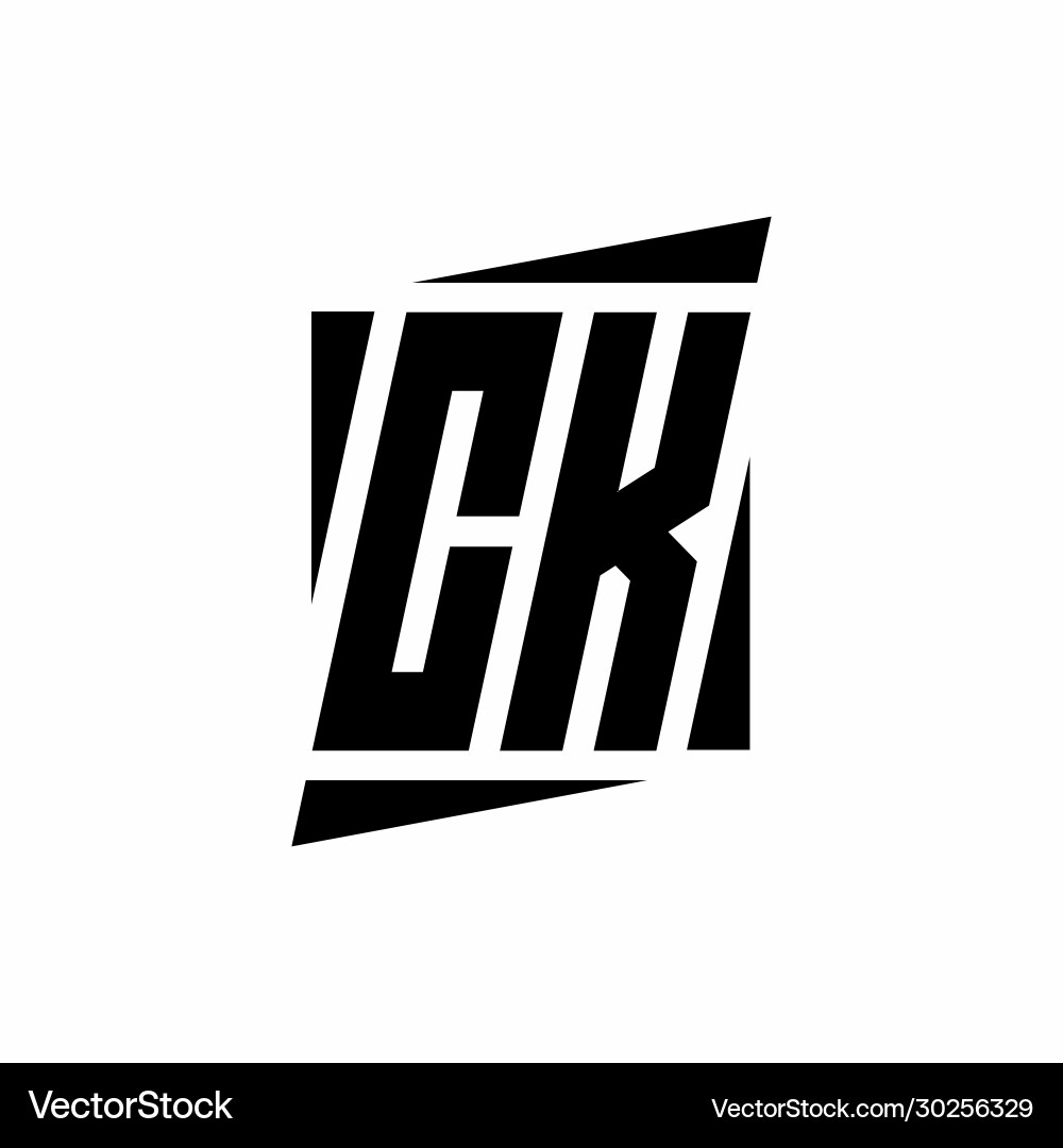 Ck logo monogram with modern style concept design Vector Image