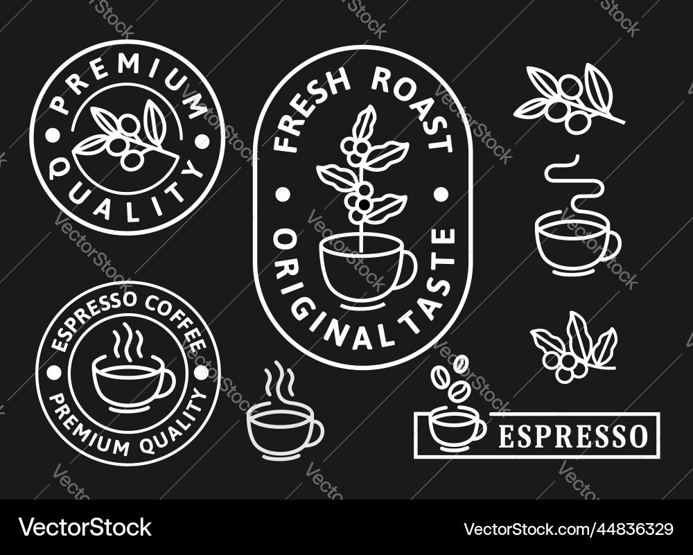 Coffee stamp with text and branch Royalty Free Vector Image